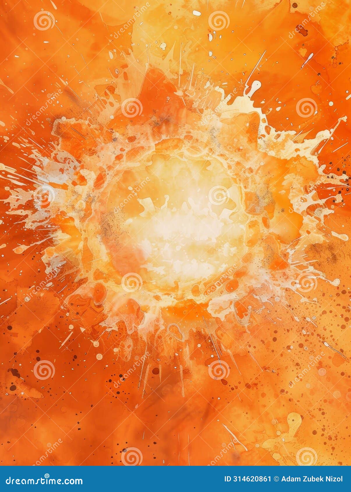 Explosive Orange Paint Splash Stock Illustration - Illustration of ...