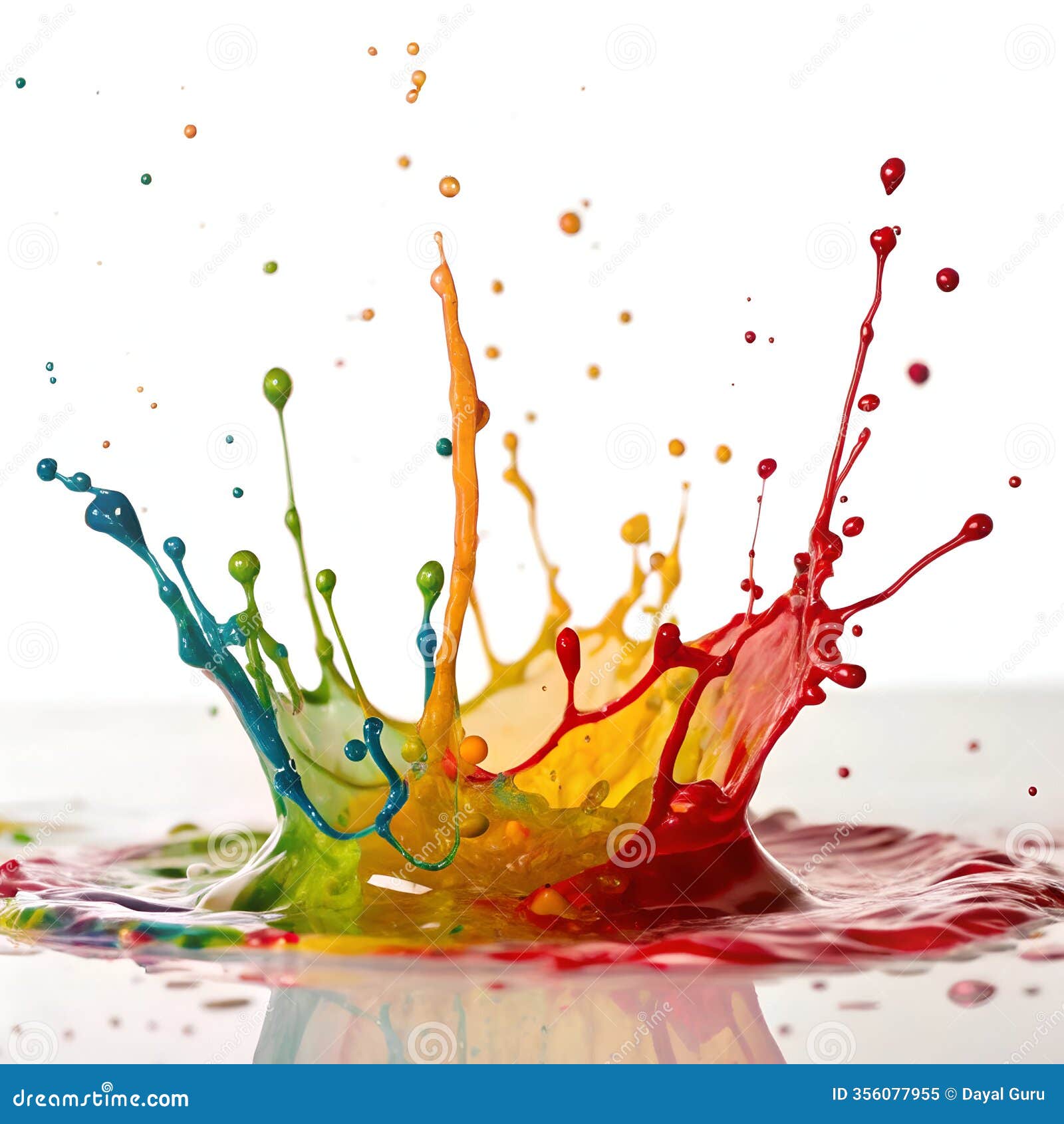 Explosive Paint Splash Isolated on White Background Stock Illustration ...