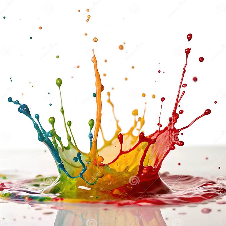 Explosive Paint Splash Isolated on White Background Stock Illustration - Illustration of vibrant ...