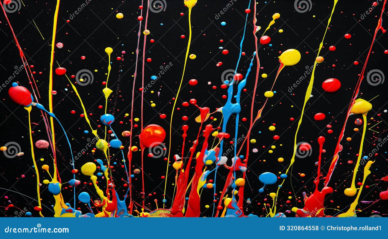 Explosive Paint Splatter Against Black Background Stock Photo - Image ...
