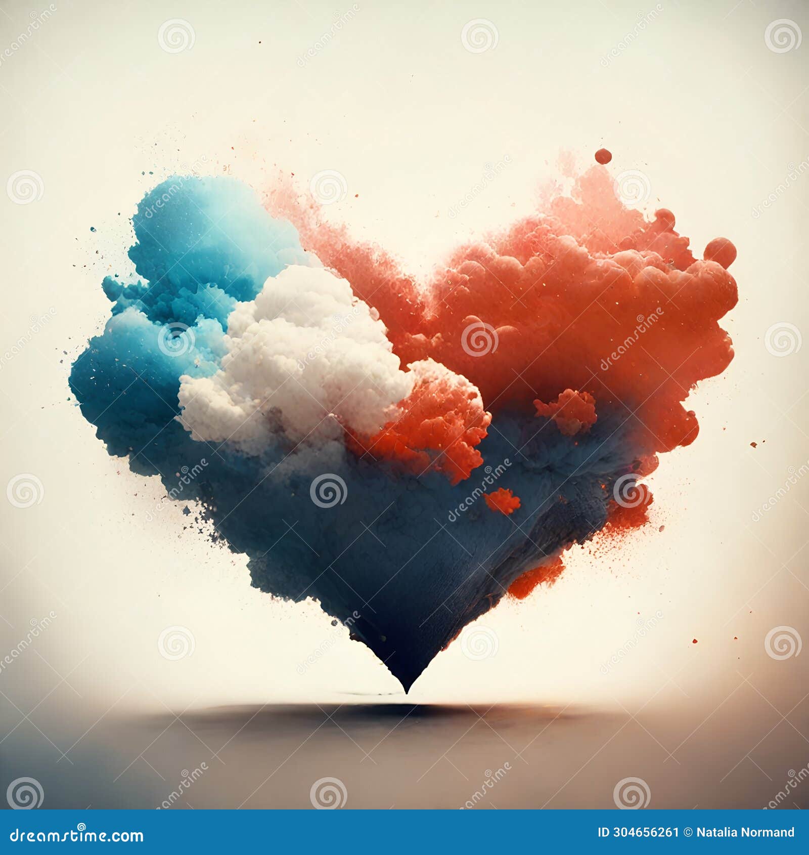 Explosive Passion: Dynamic Illustration of a Bursting Heart Stock ...