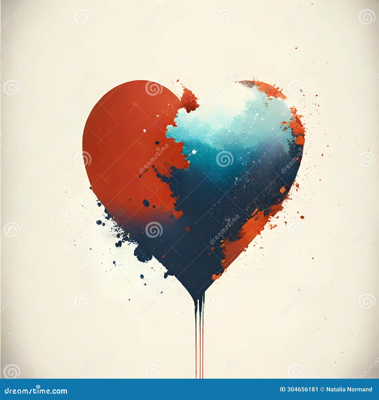 Explosive Passion: Dynamic Illustration of a Bursting Heart Stock ...