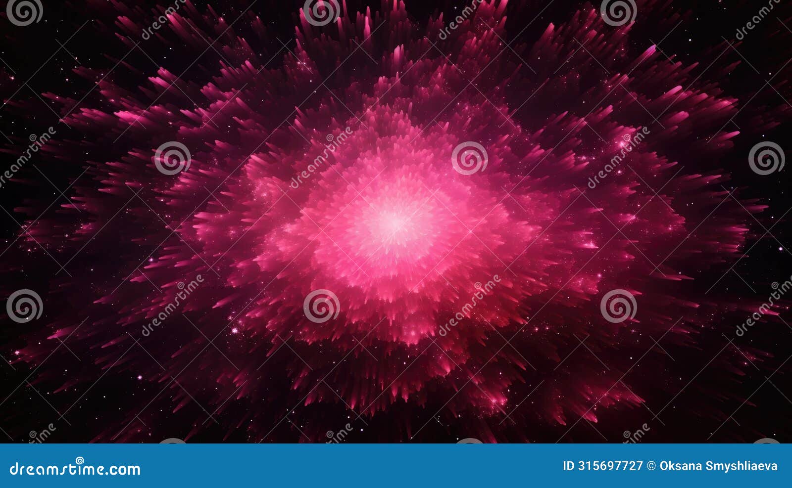 Explosive Pink Nebula Burst in Deep Space Stock Image - Image of ...