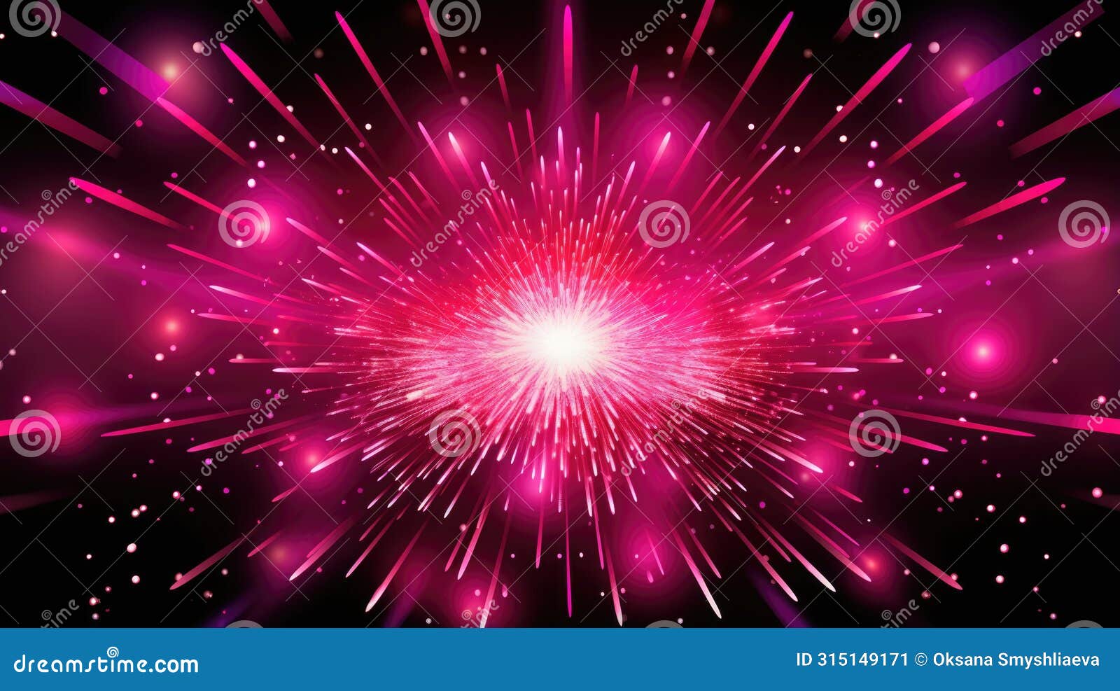 Explosive Pink and Purple Light Burst with Particles Background Stock ...