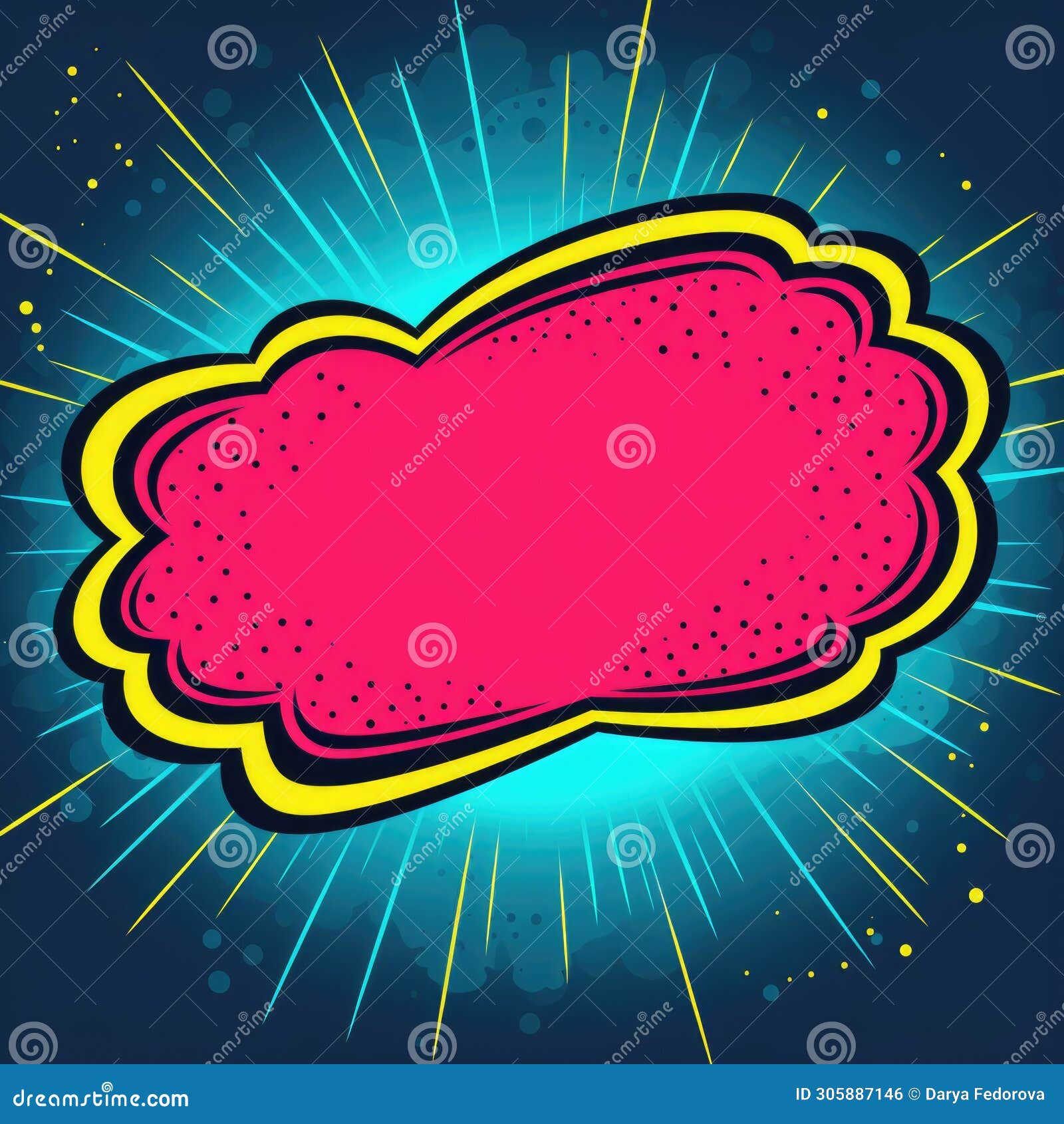 Explosive Pop Art Speech Bubble Stock Illustration - Illustration of ...