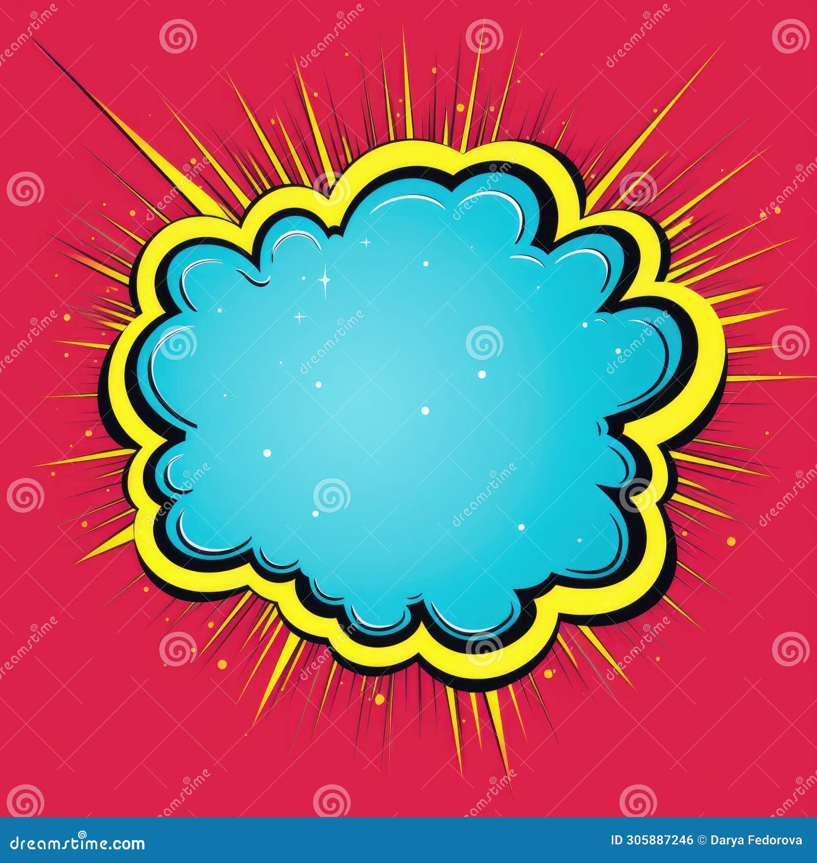 Explosive Pop Art Speech Bubble Stock Illustration - Illustration of ...