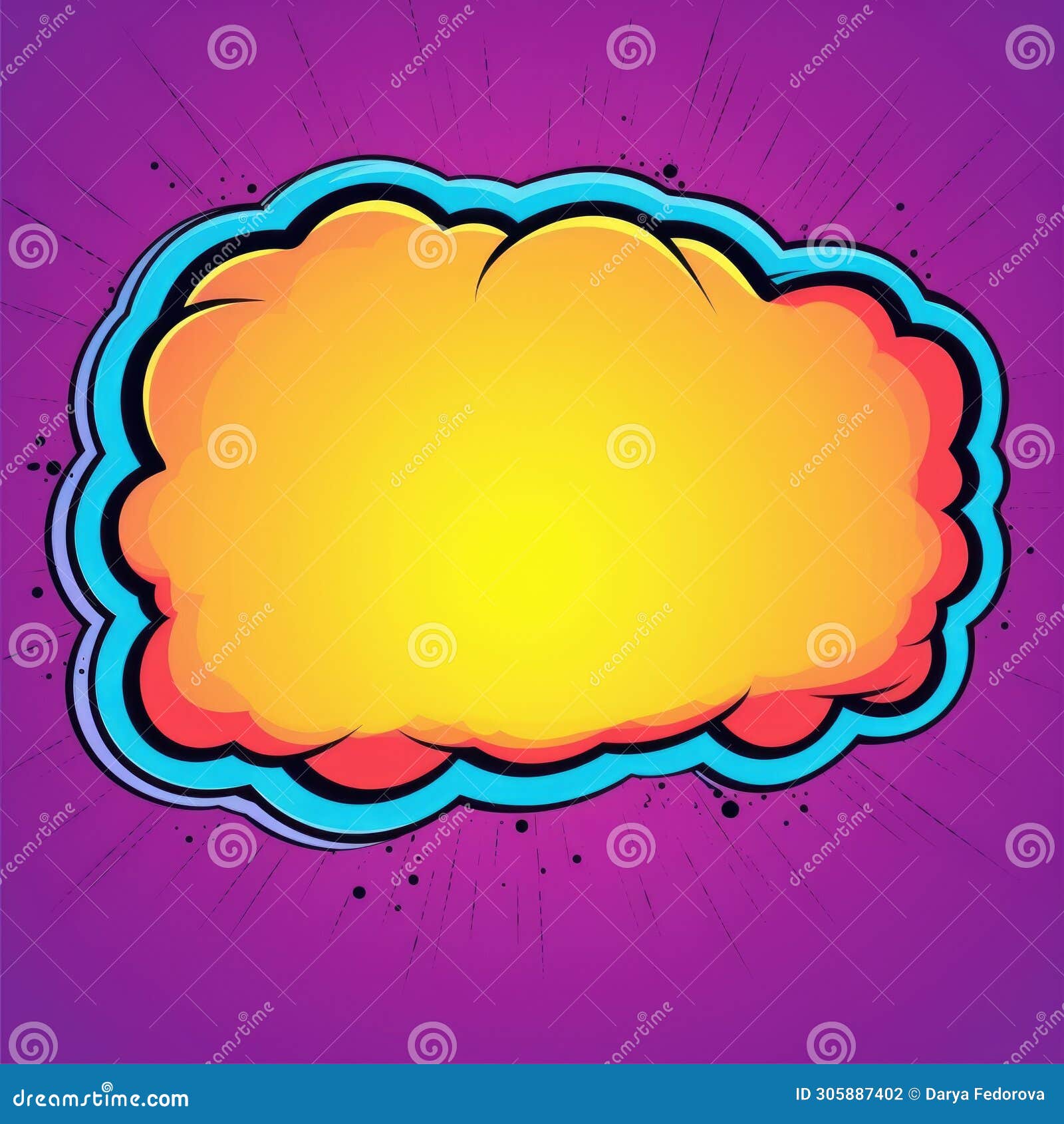 Explosive Pop Art Speech Bubble Stock Illustration - Illustration of ...