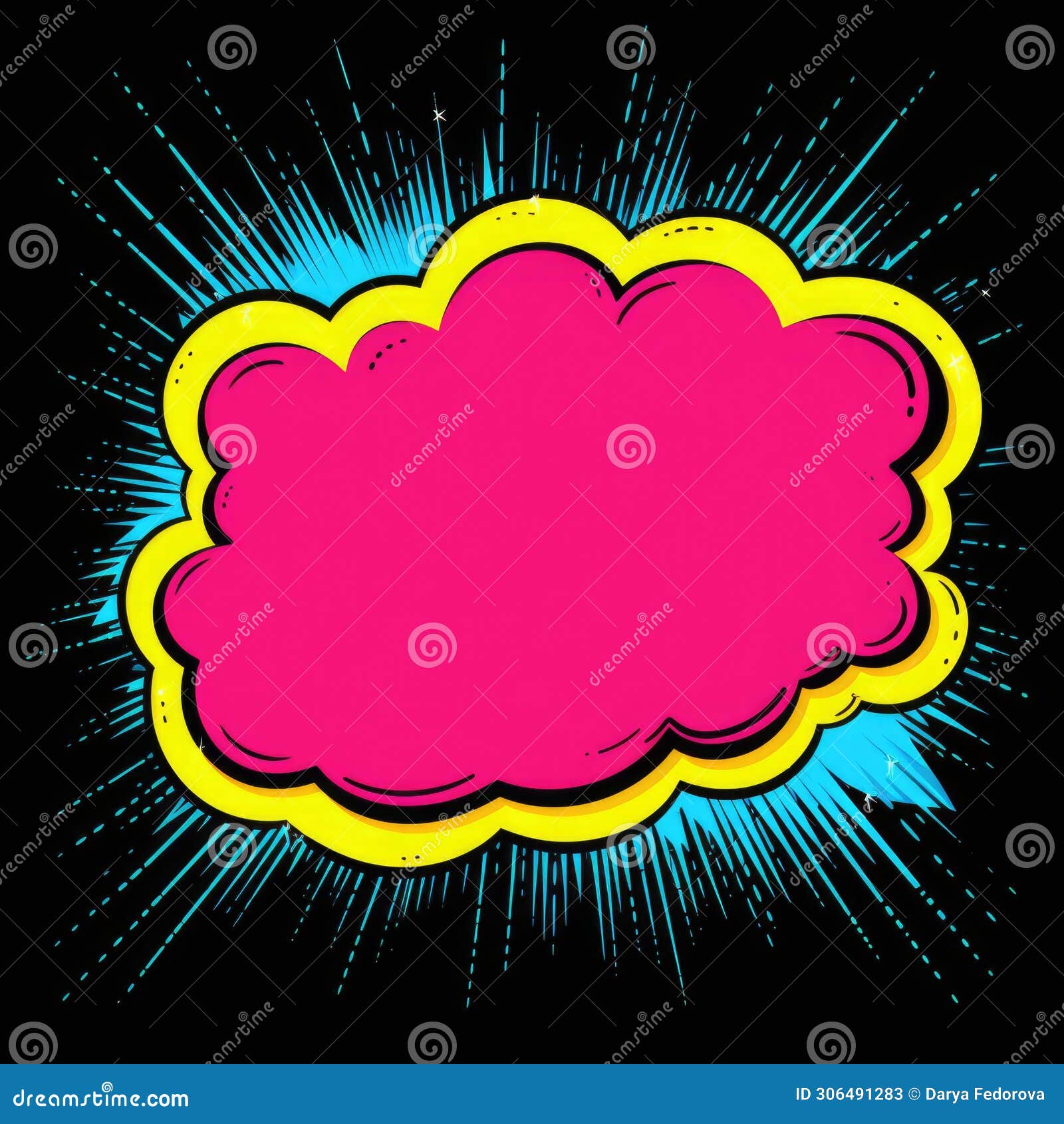 Explosive Pop Art Speech Bubble Stock Illustration - Illustration of ...