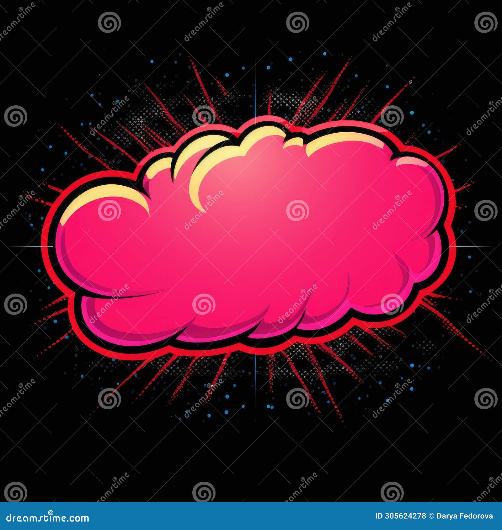 Explosive Pop Art Speech Bubble Stock Illustration - Illustration of ...