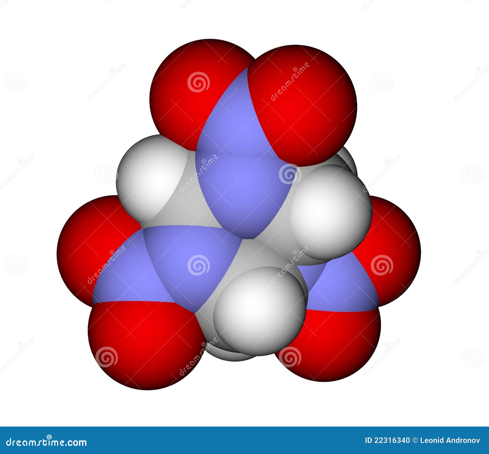RDX Cyclotrimethylenetrinitramine Explosive Molecule. Stylized 2D ...