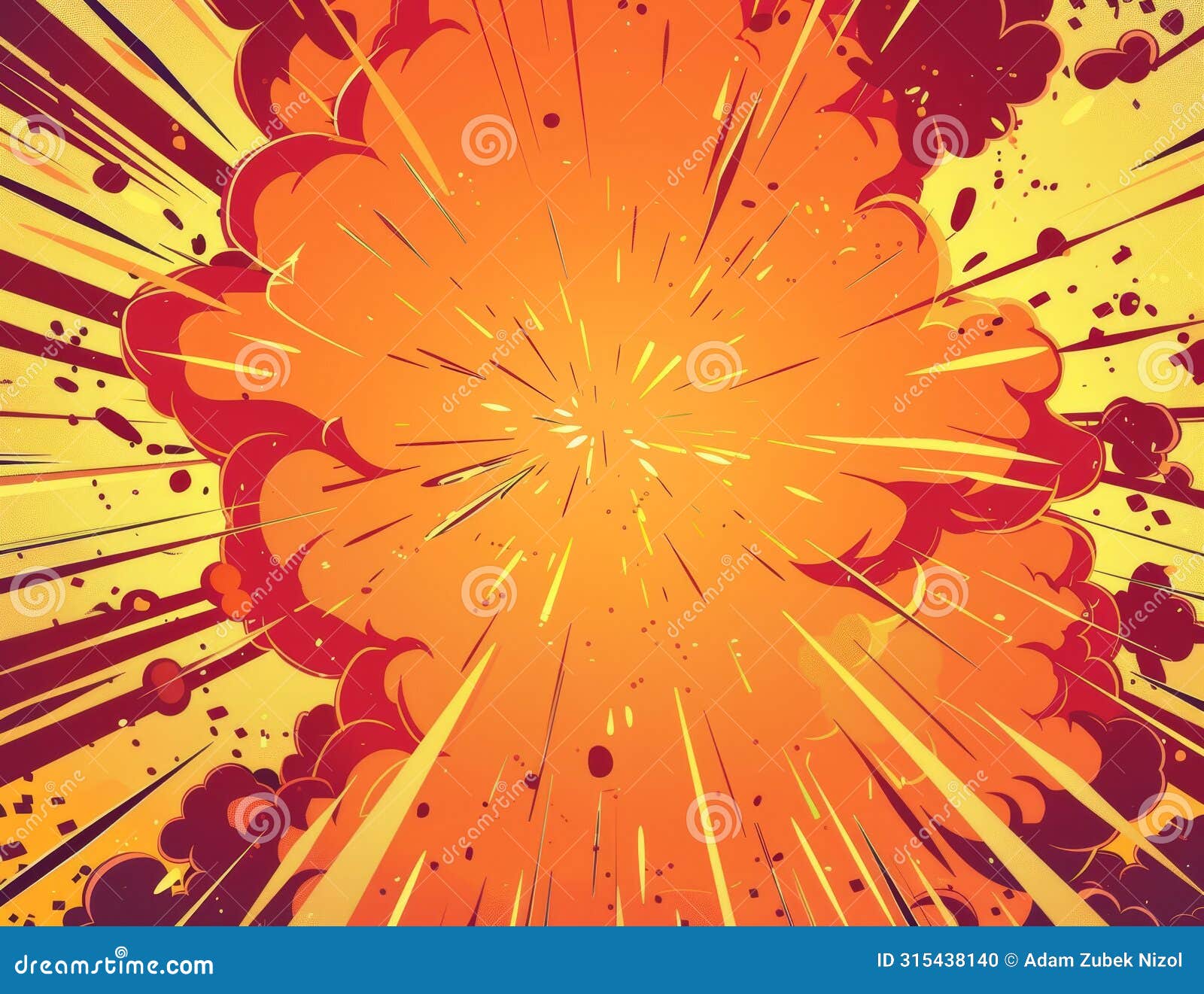 Explosive Retro Comic Book Bang!. Concept Vintage Aesthetic, Pop Art ...