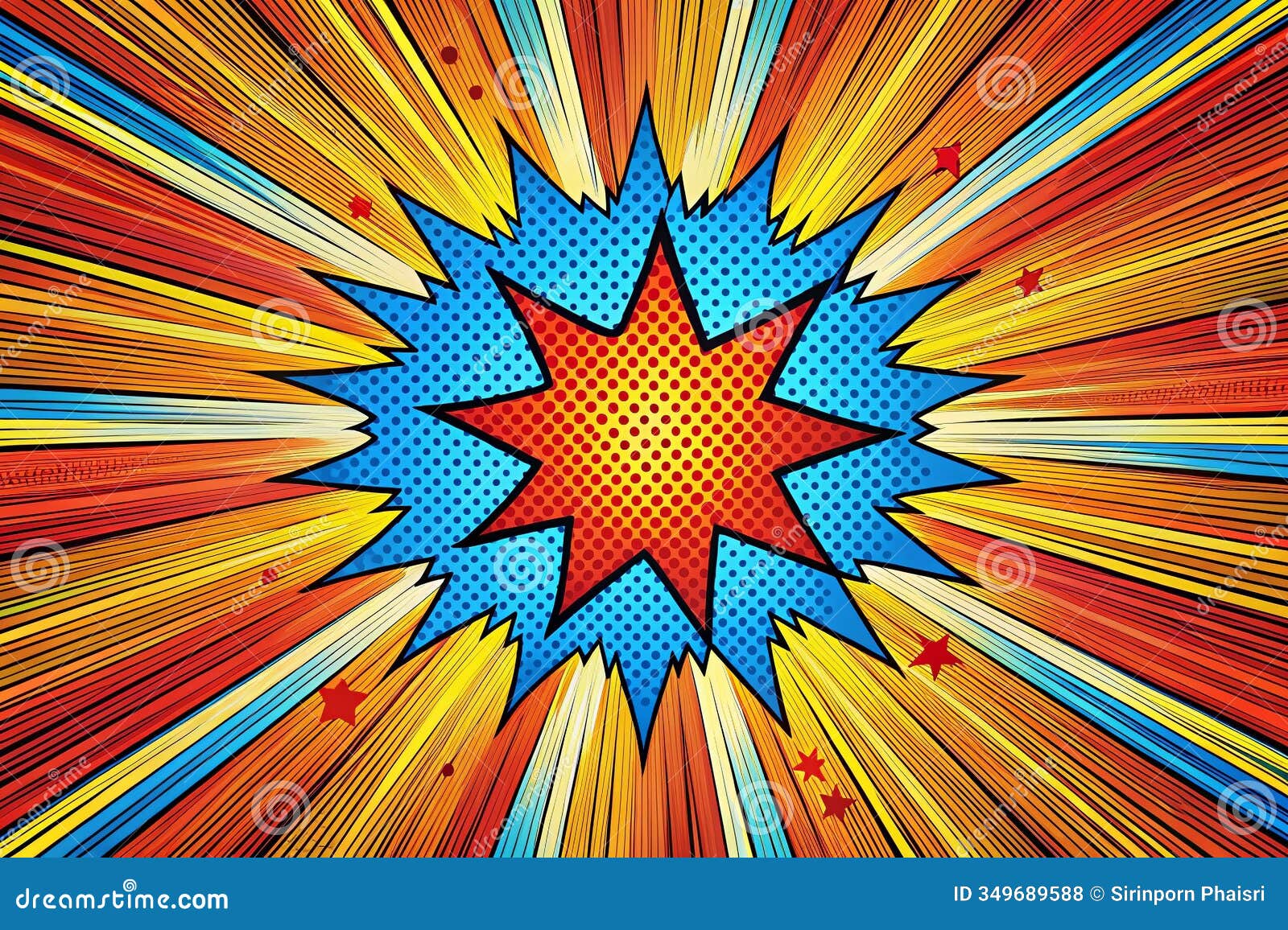 Explosive Retro Pop Art Background Dynamic Comic Book Explosion Design ...