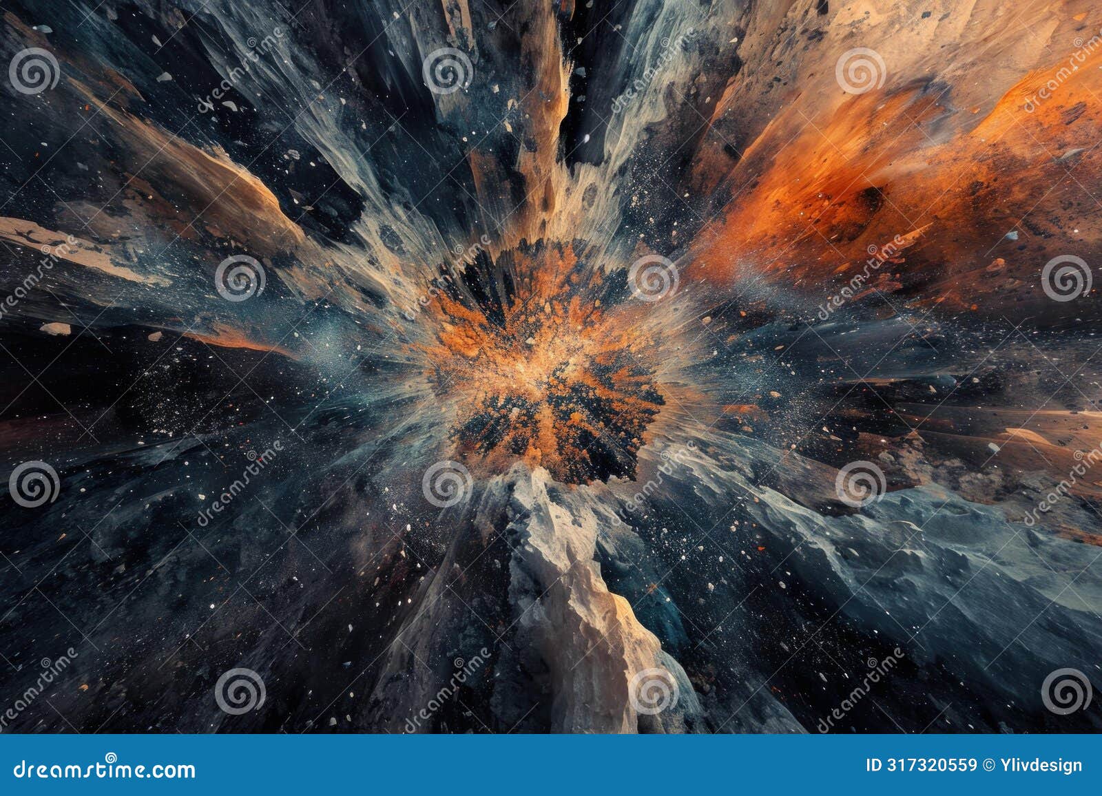Explosive Rocks Explosion. Generate Ai Stock Illustration ...