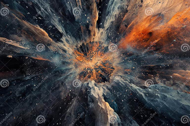 Explosive Rocks Explosion. Generate Ai Stock Illustration ...