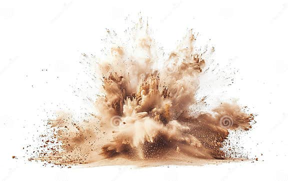 Explosive Sand Smoke on White -Generative Ai Stock Illustration ...