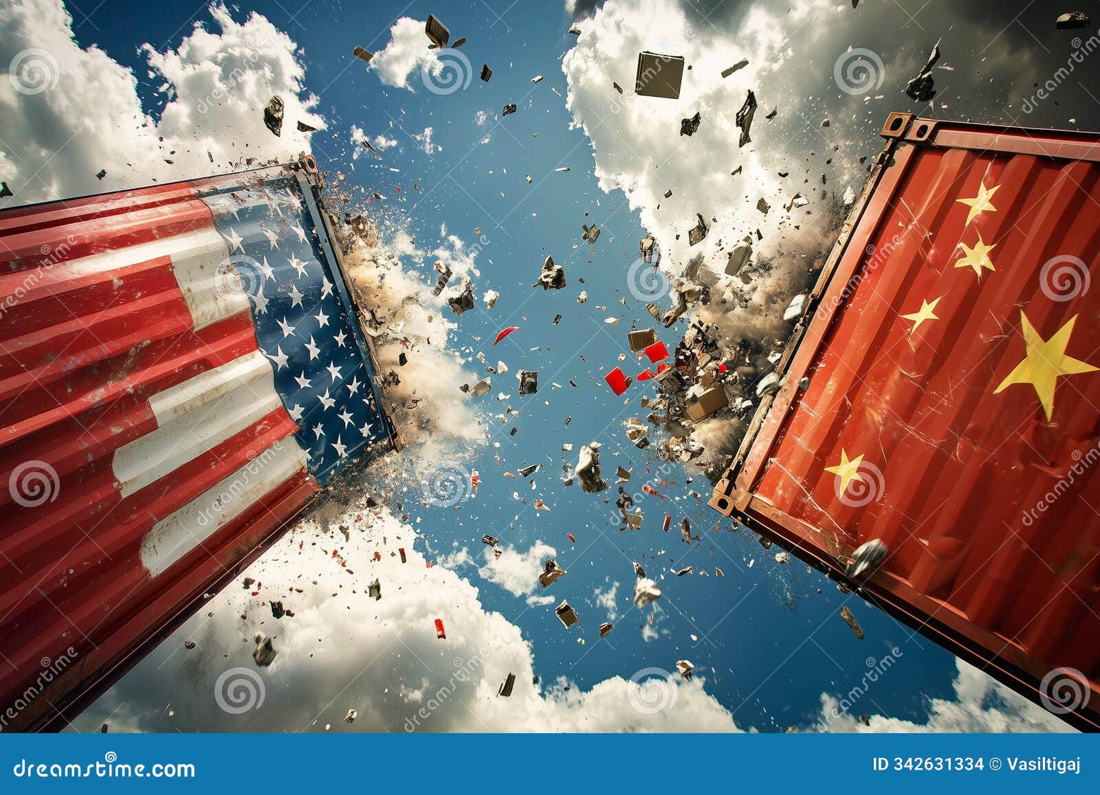 Conflict of Nations in Action Stock Illustration - Illustration of ...