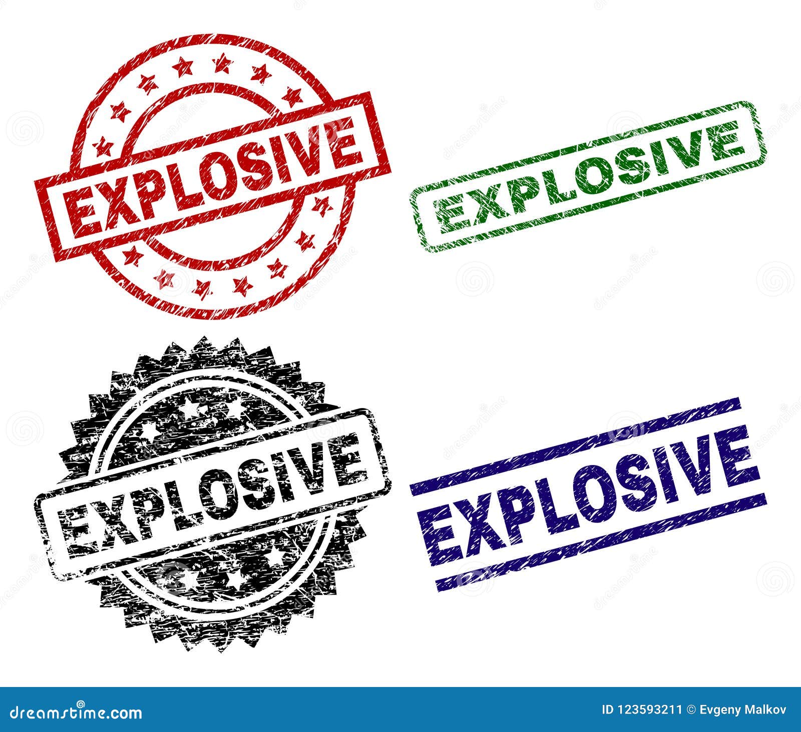 Scratched Textured EXPLOSIVE Seal Stamps Stock Vector - Illustration of ...