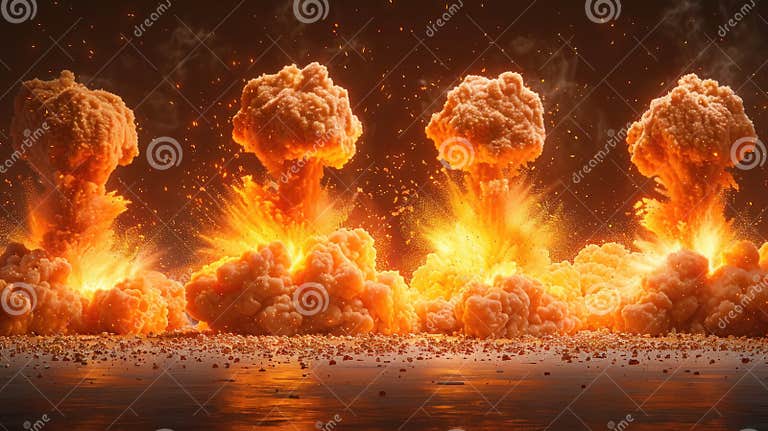 Explosive Set: Isolated Explosions on Background Stock Illustration ...