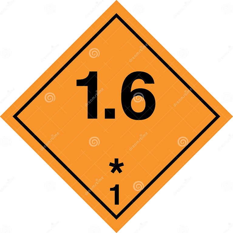 Explosive Sign Class 1 Division 1.6 - Vector Stock Vector ...