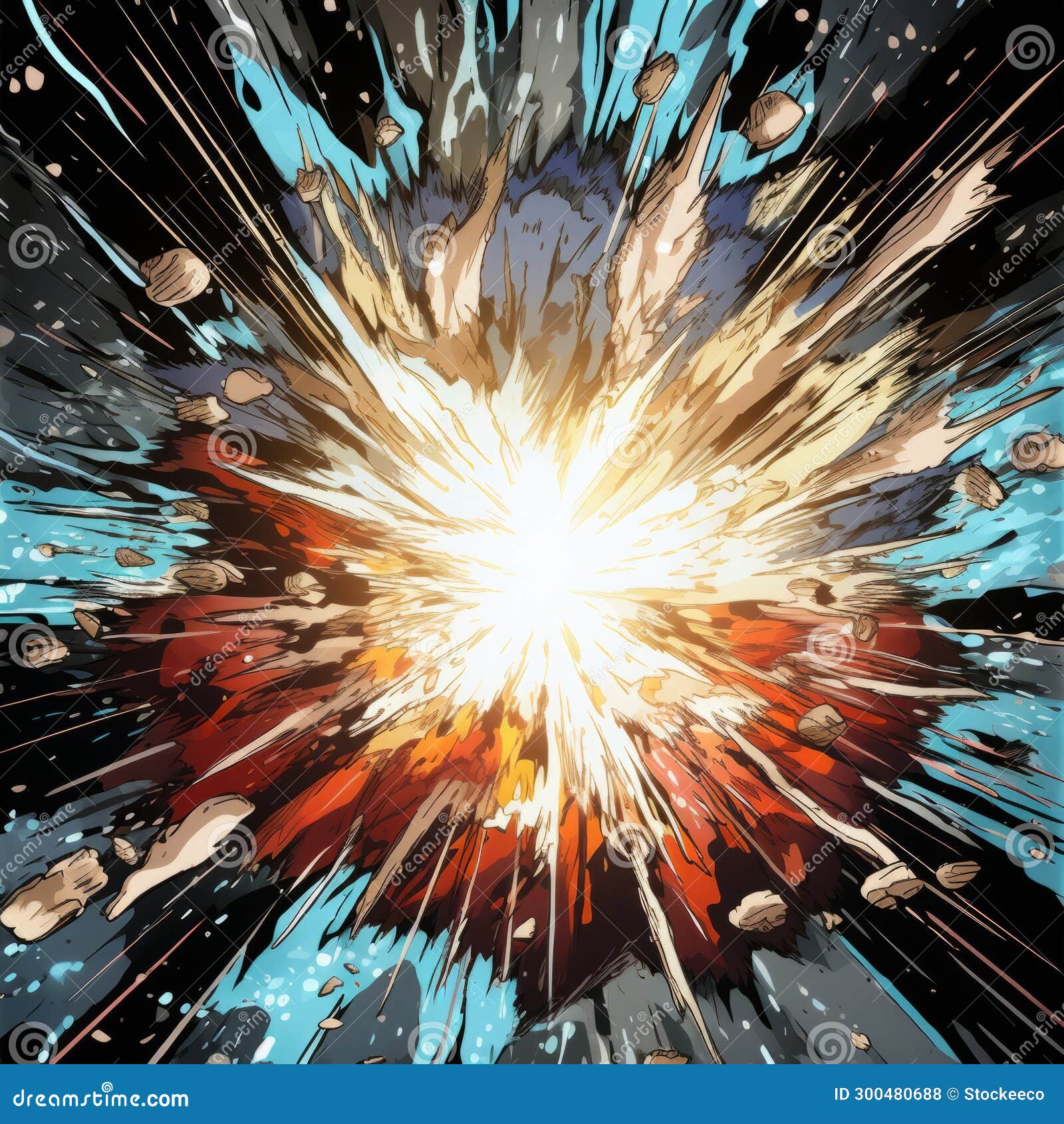 Explosive Space Rocket: Marvel Comics Style Abstract Graphic Design ...