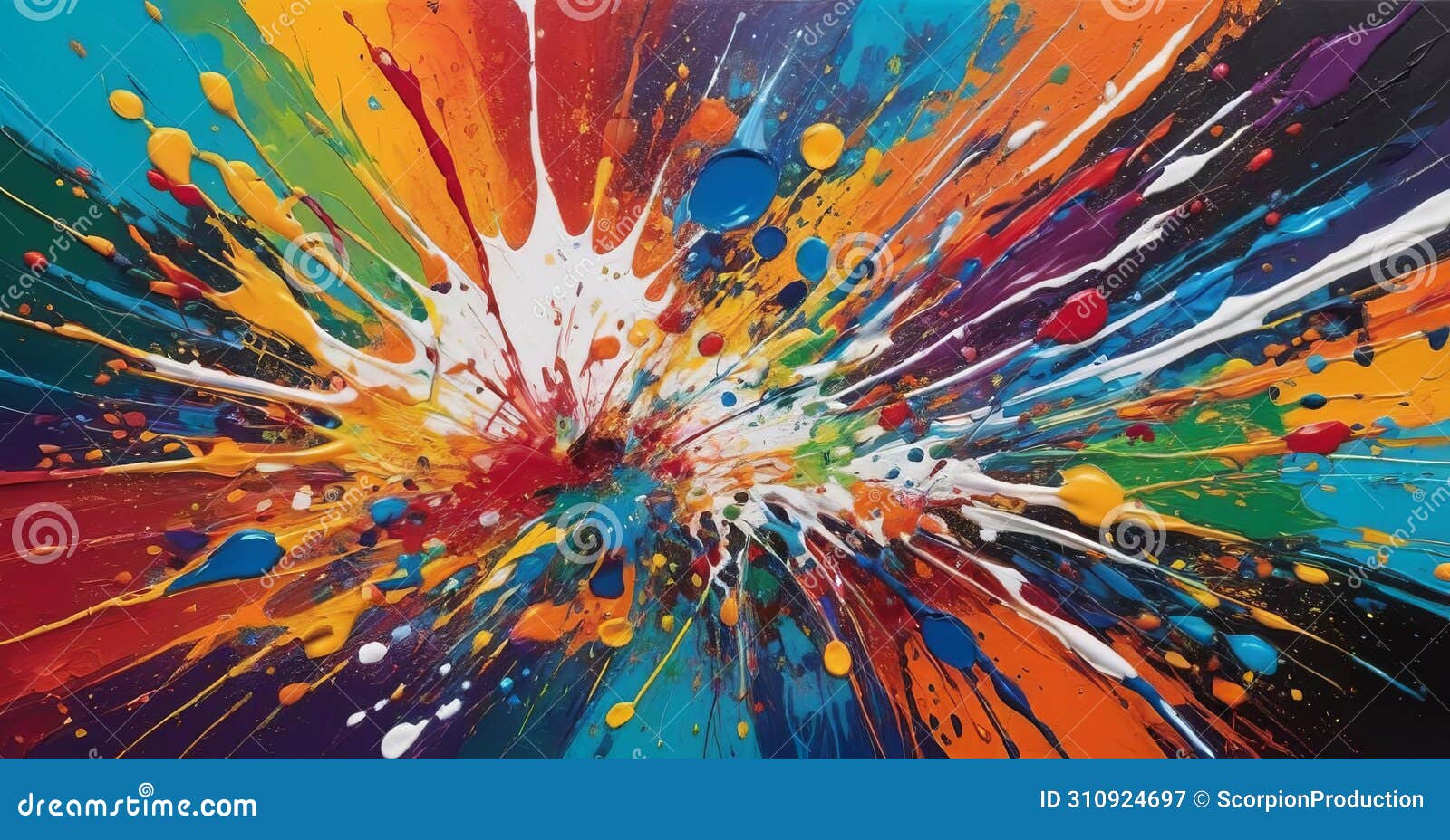 Explosive Spectrum on White Stock Image - Image of canvas, artistic ...