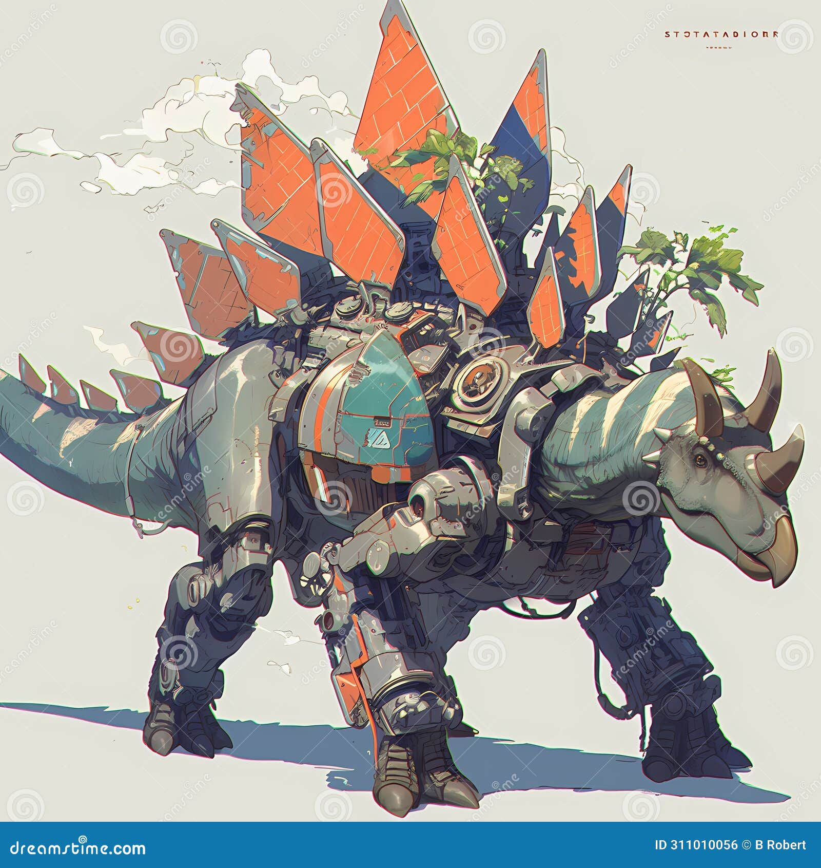 Explosive Steam Dinosaur Action Stock Illustration - Illustration of ...