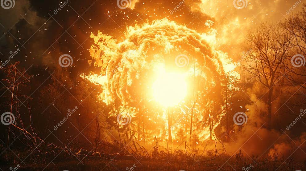 Explosive Sunlight through the Tree Stock Illustration - Illustration ...
