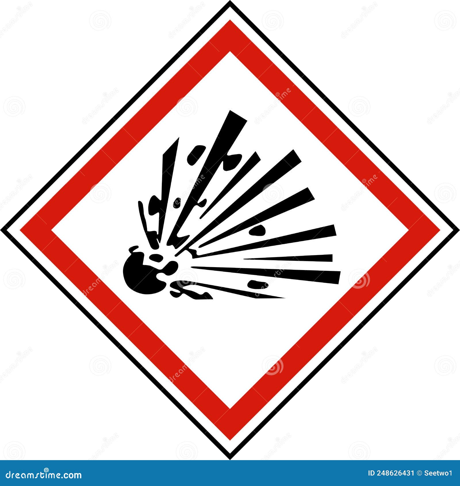 Explosive Symbol Label on White Background Stock Vector - Illustration ...