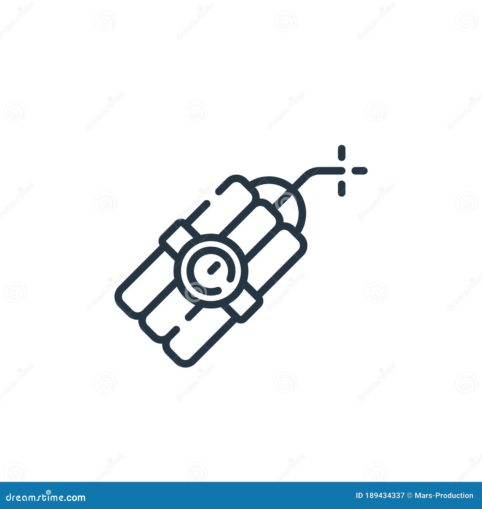 Explosive Vector Icon Isolated on White Background. Outline, Thin Line ...