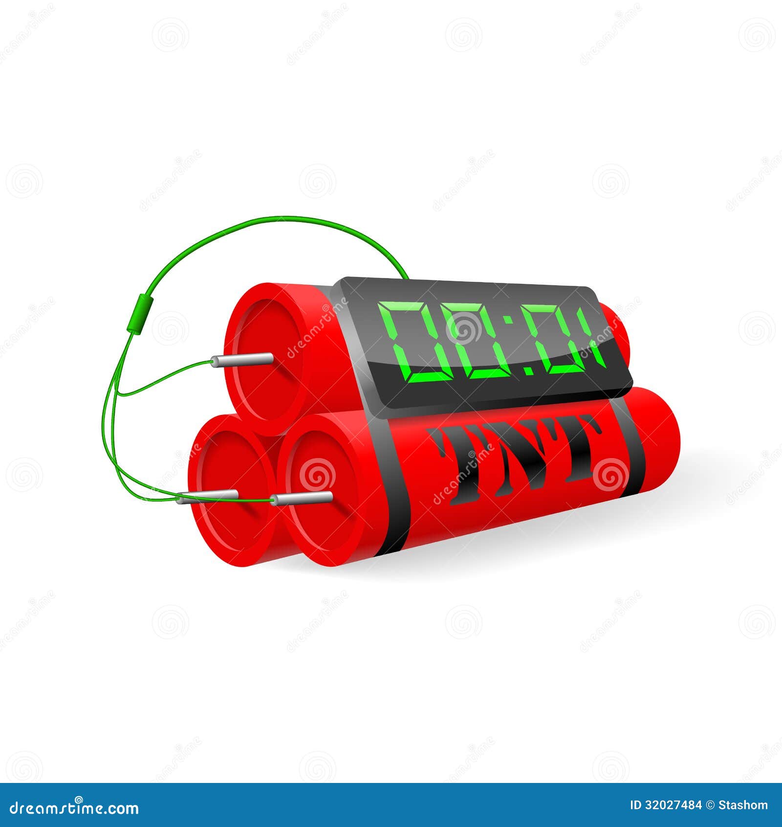 Explosives with Digital Alarm Clock. Stock Vector - Illustration of ...