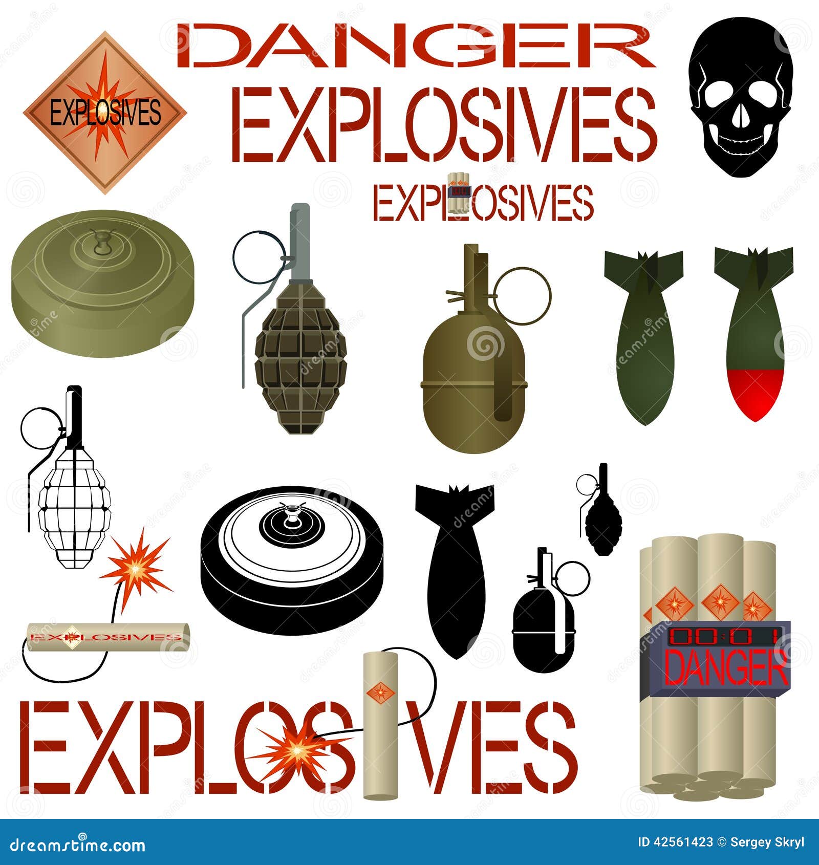 Explosivos Militares E Industriais Ilustração Stock - Ilustração de ...