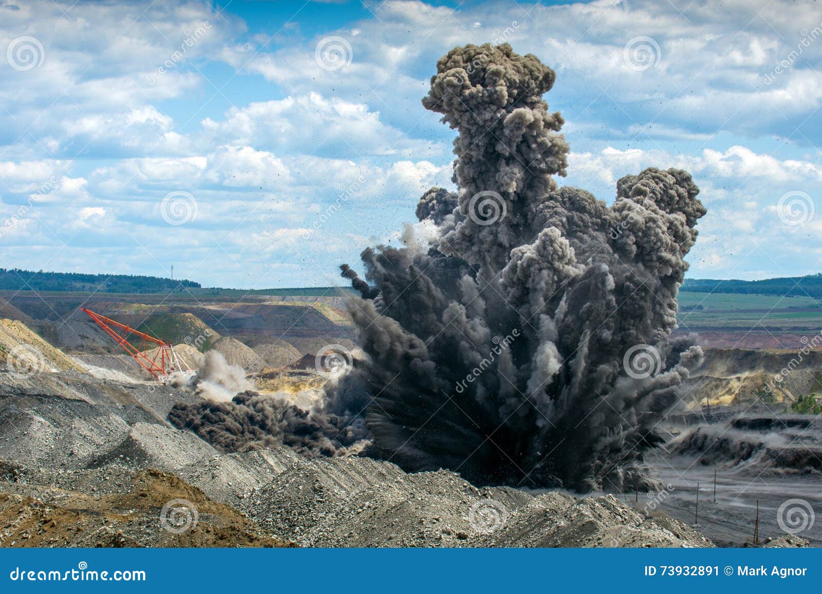 Explosure on open pit stock image. Image of construction - 73932891