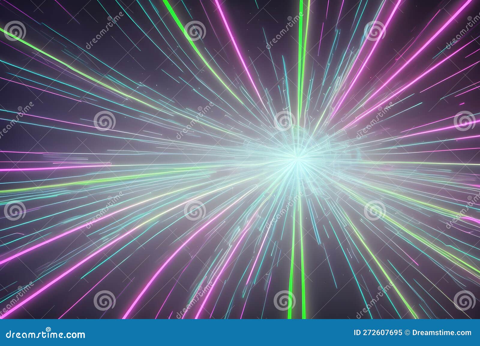 Explotion of Neon Color Beams, Generative AI Stock Illustration ...