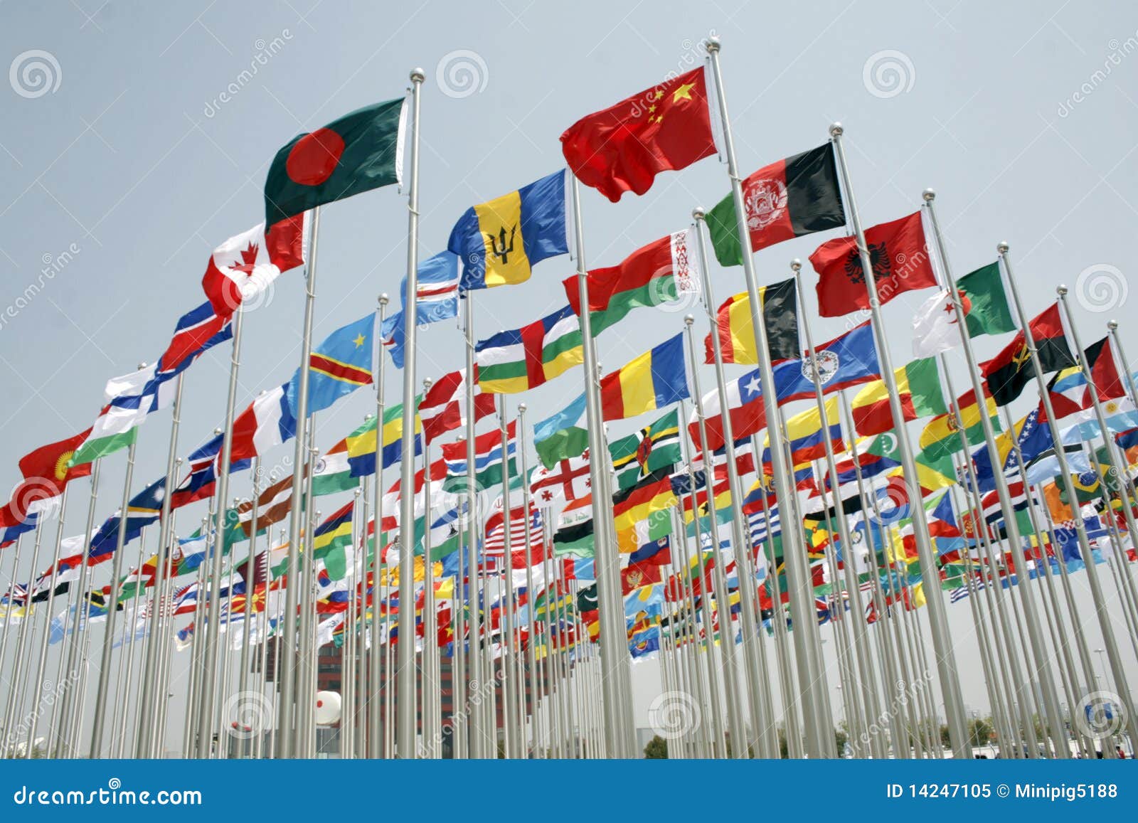 Expo with Flags Flying Near China Pavilion Stock Image - Image of ...