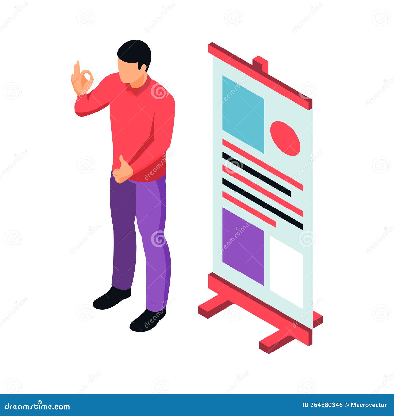 Expo Presentation Stand Composition Stock Illustration - Illustration ...