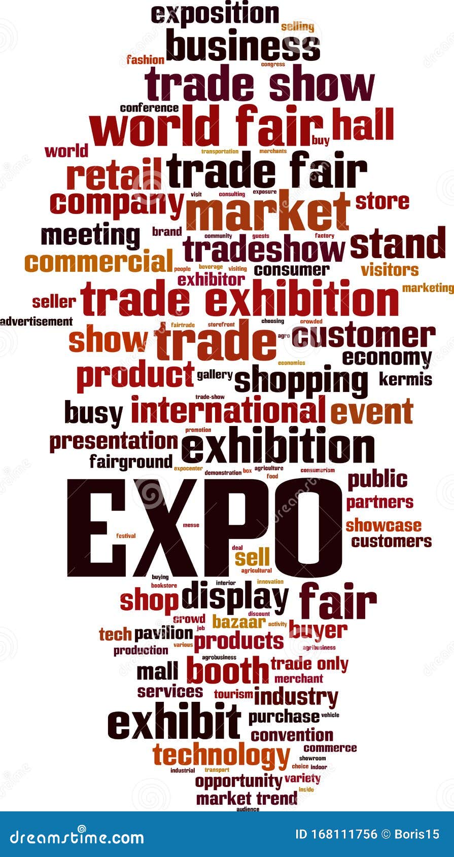 EXPO word cloud stock vector. Illustration of exhibitor - 168111756