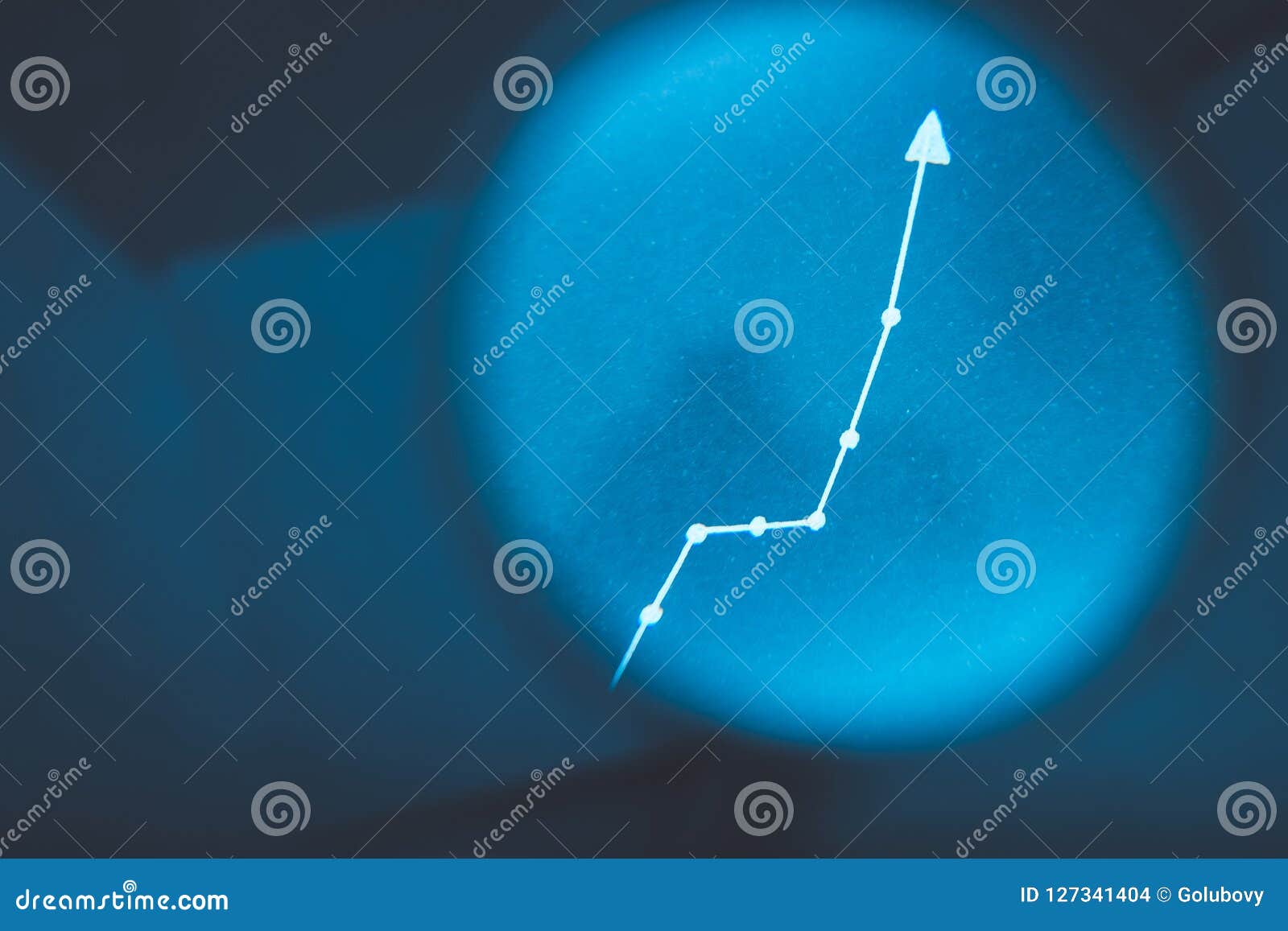 Exponential Diagram Growth Blurred Blue Background Stock Photography ...