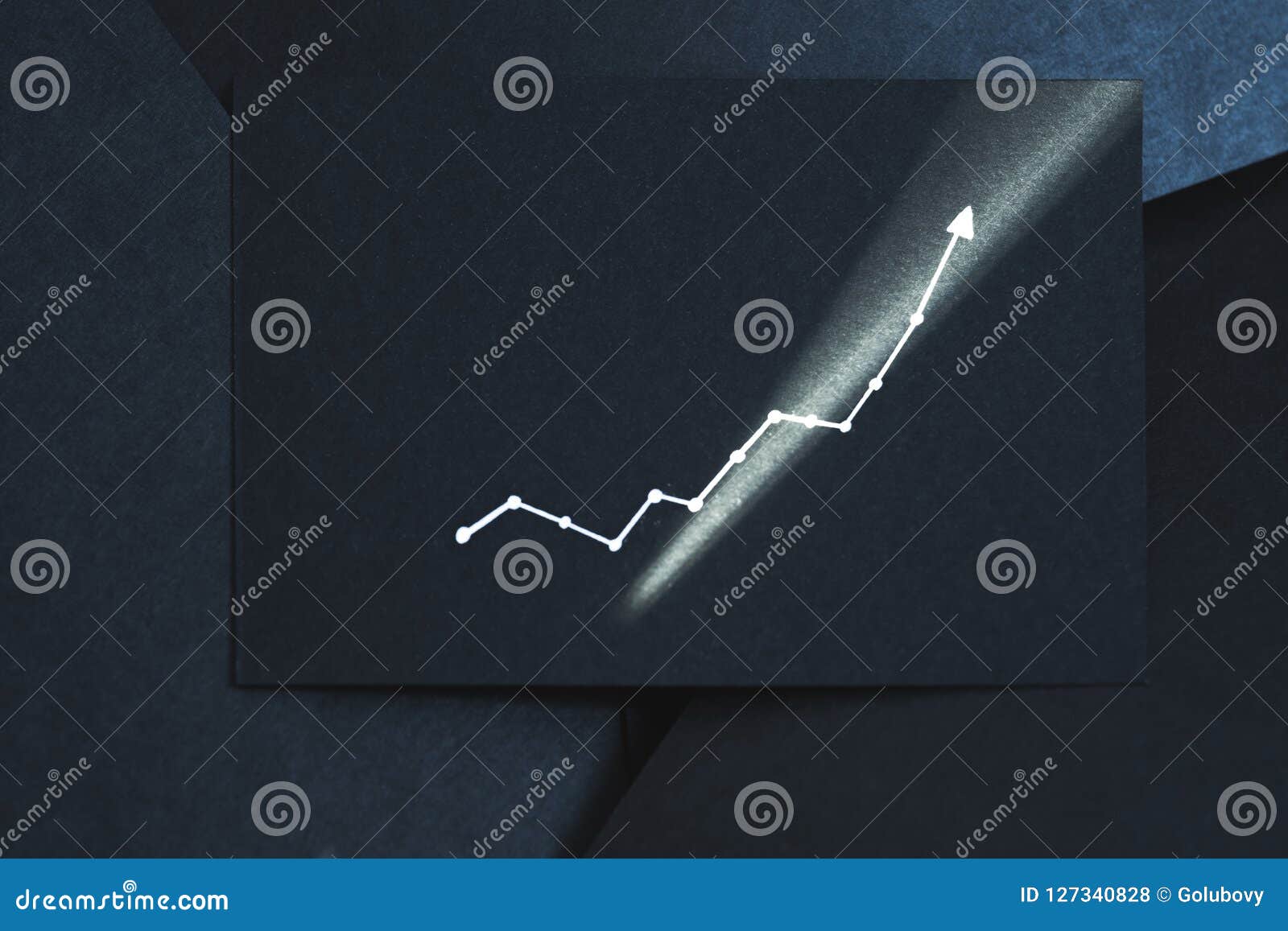 Graph Growth Breakthrough Success Black Paper Stock Photo - Image of ...
