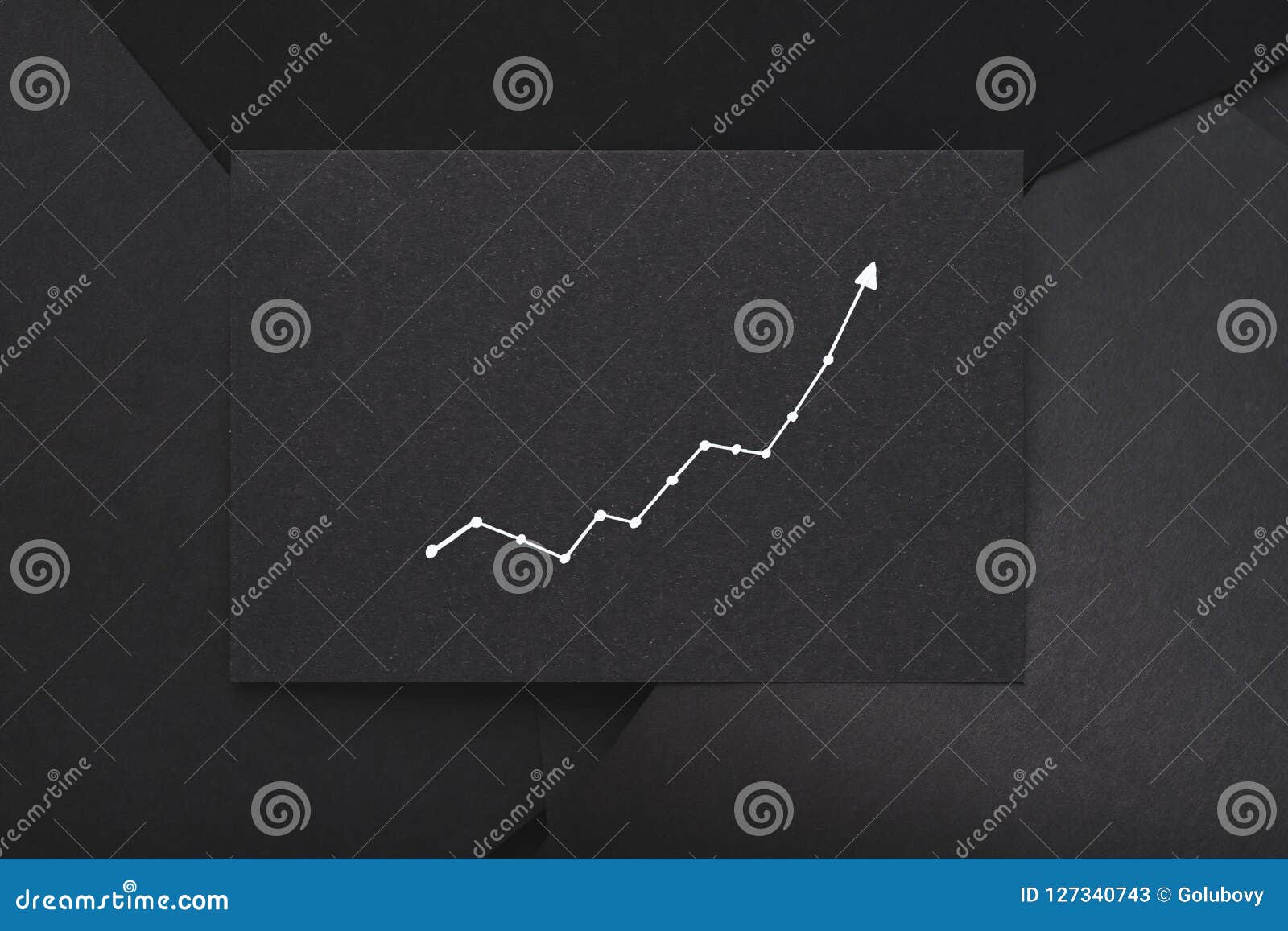 Exponential Graph Growth Progress Black Paper Stock Image - Image of ...