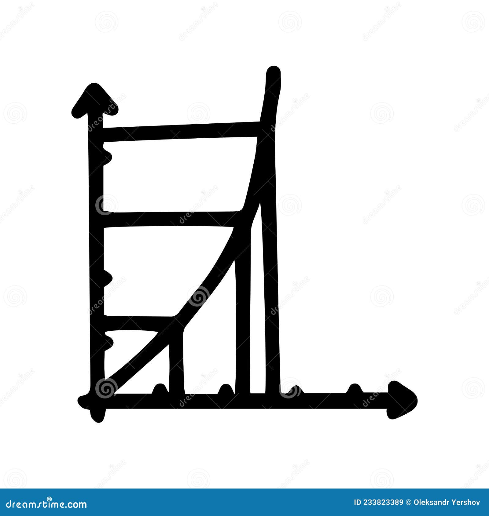 Exponential Graph Line Vector Doodle Simple Icon | CartoonDealer.com ...