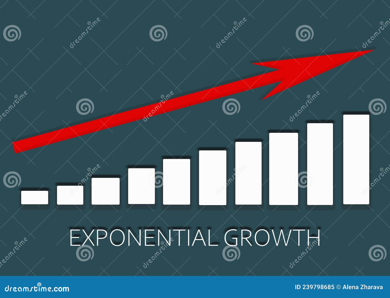 Exponential Growth, White Bar Chart on Black and Green Gradient ...