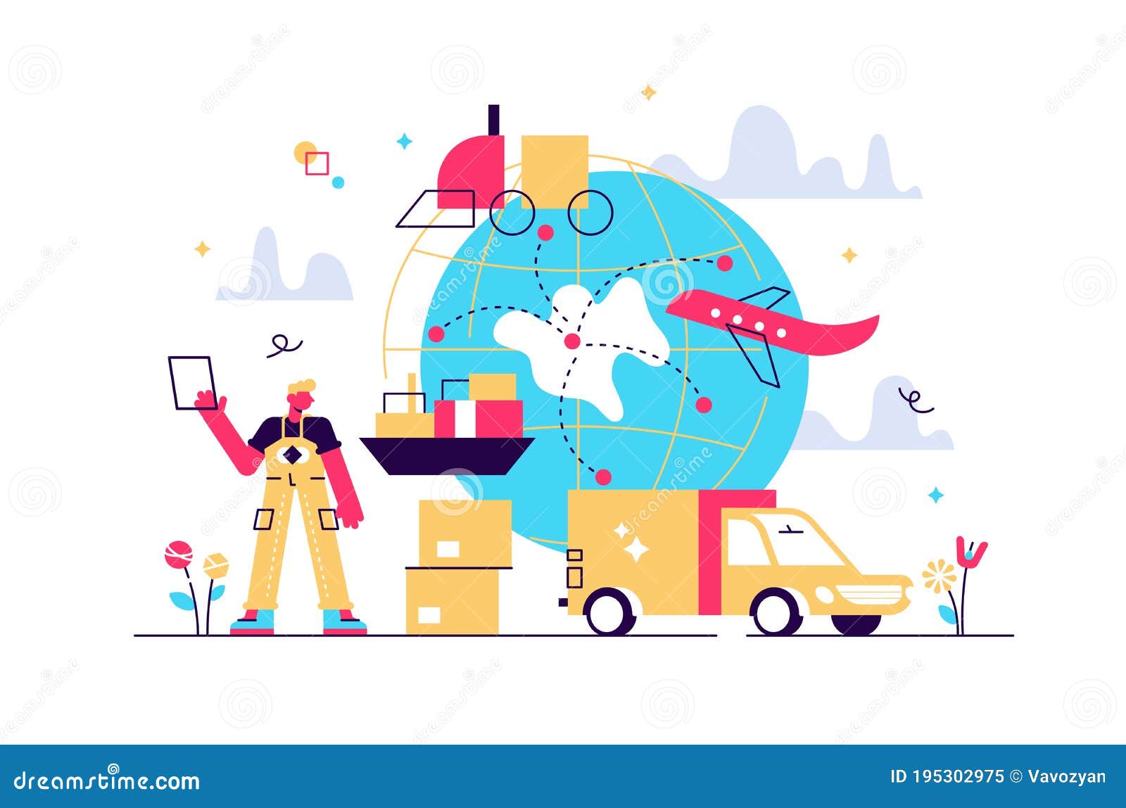 Established International Trade Routes. Stock Vector - Illustration of ...