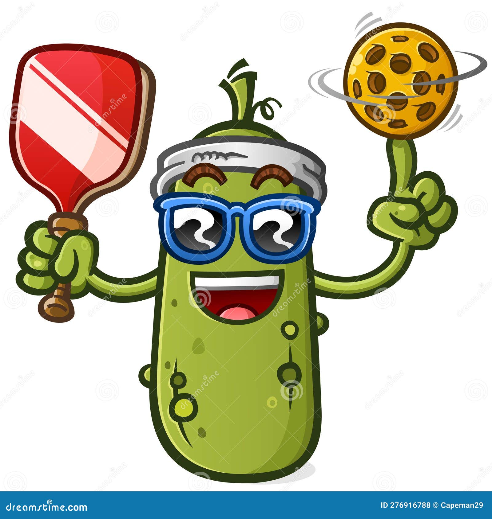 Pickleball Cartoon Character In Backhand Position Vector Illustration ...