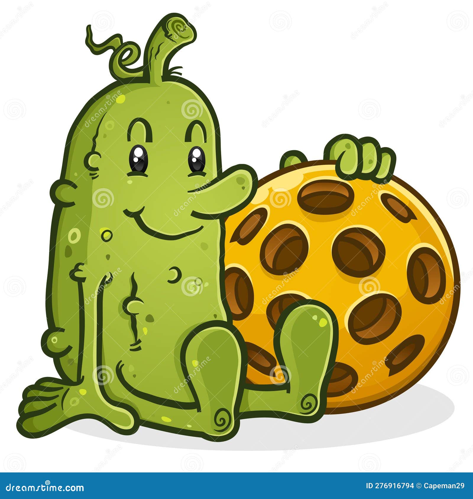 Pickleball Cartoon Character In Backhand Position Vector Illustration ...