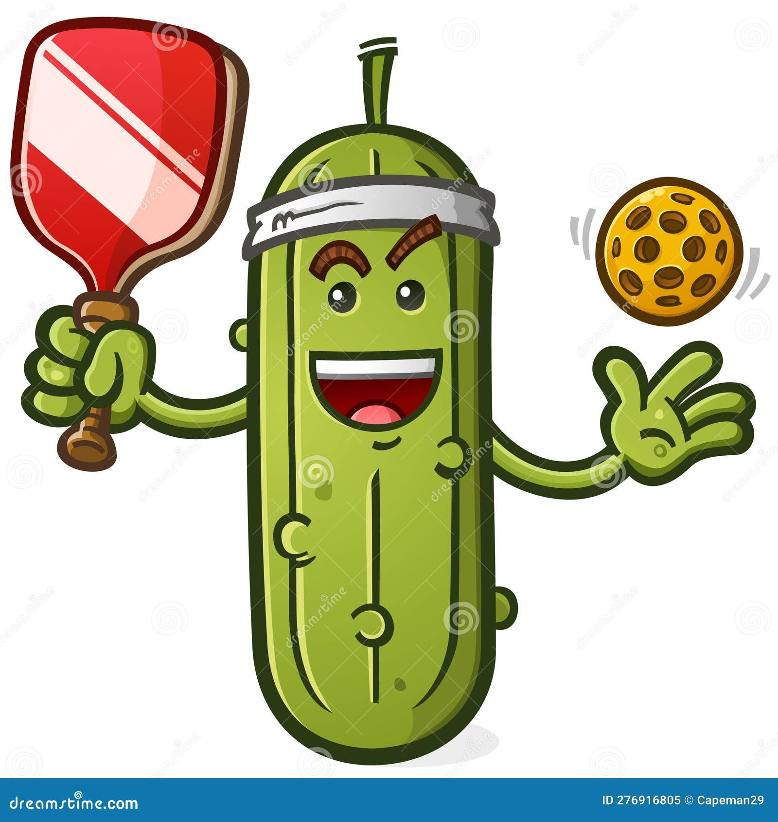 Pickleball Cartoon Mascot Character Stock Vector - Illustration of ...