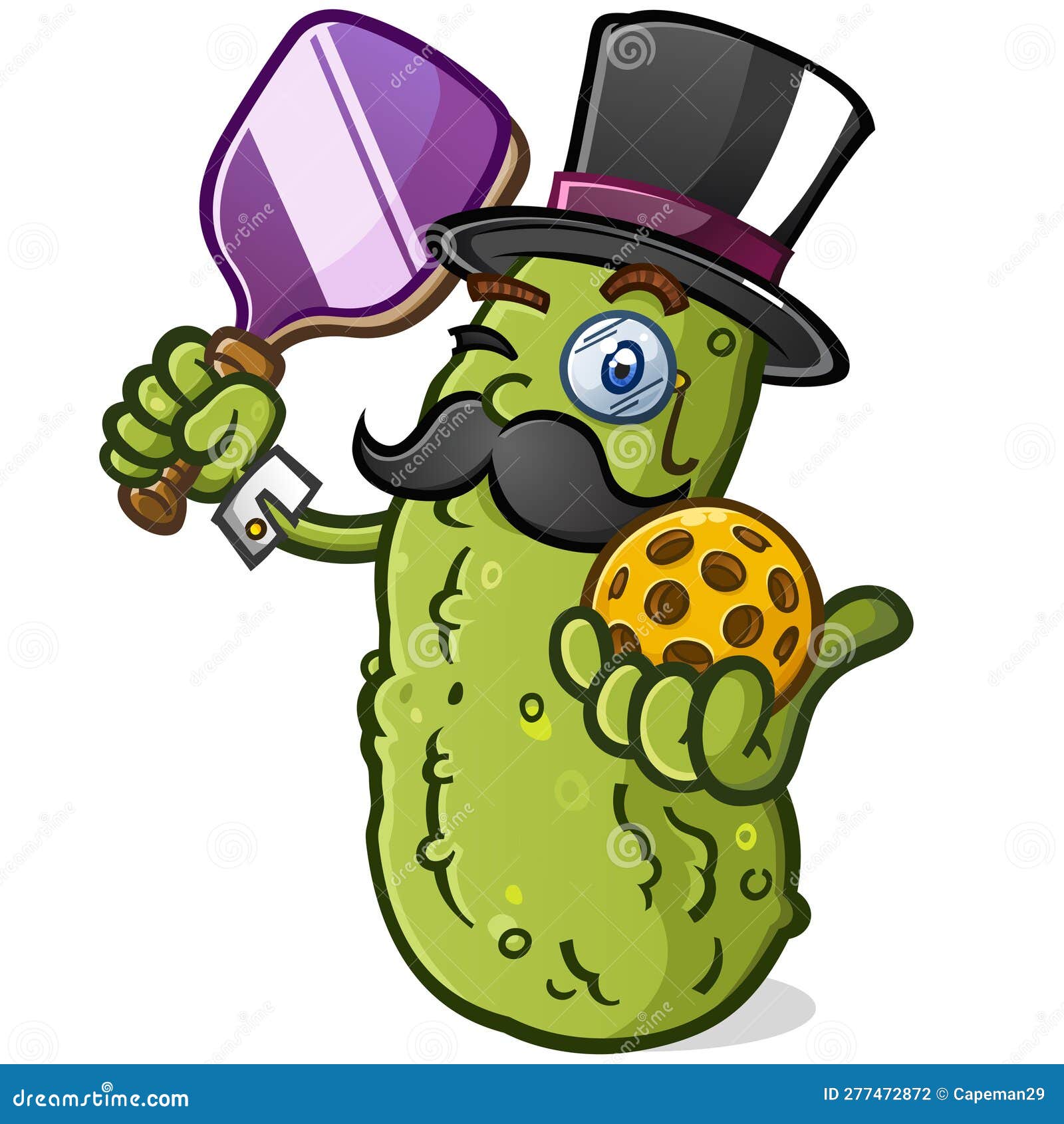 Pickleball Cartoon Character In Backhand Position Vector Illustration ...