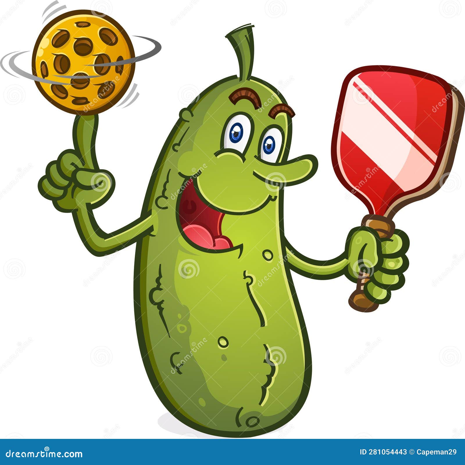 Pickleball Cartoon Character In Backhand Position Vector Illustration ...