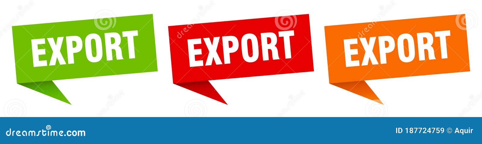 Export Banner. Export Speech Bubble Label Set Stock Vector ...