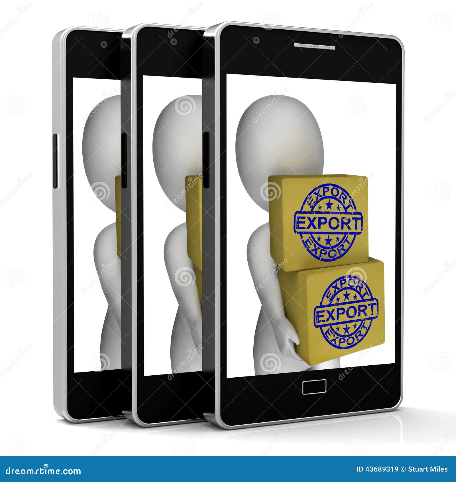 Export Boxes Show Exporting Goods and Merchandise Stock Illustration ...