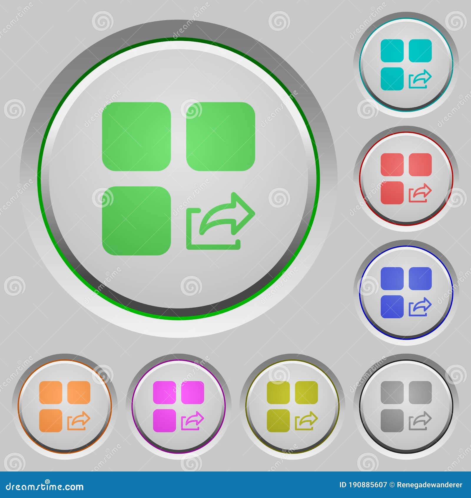 Export Component Push Buttons Stock Vector - Illustration of output ...